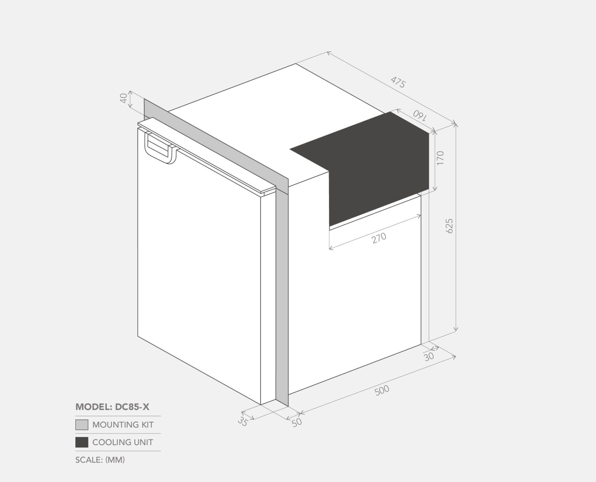 85L Caravan Fridge & Freezer (12/24V) - Bushman DC85-X