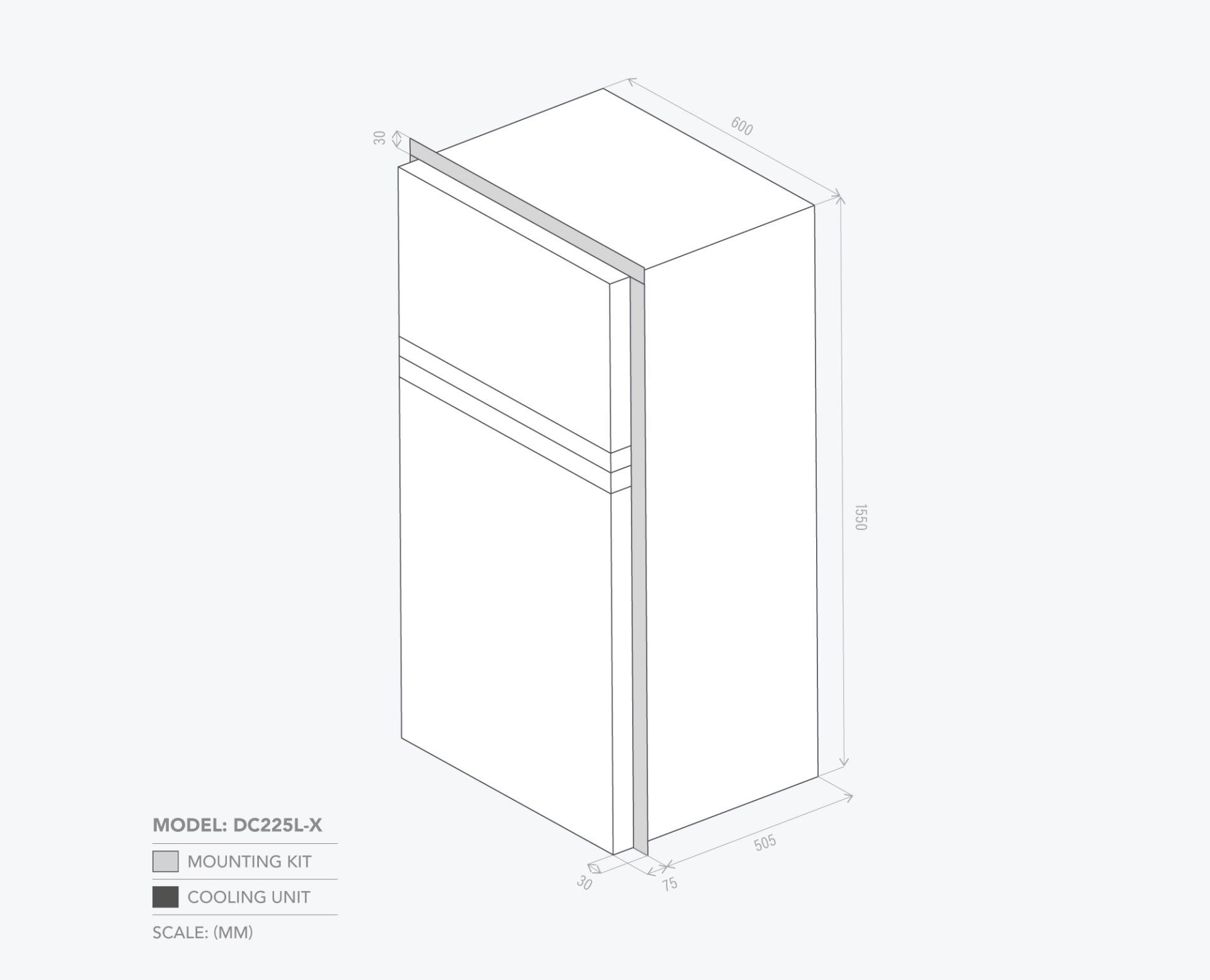 225L Caravan Upright Fridge / Freezer (12V/24V) - Bushman DC225L-X